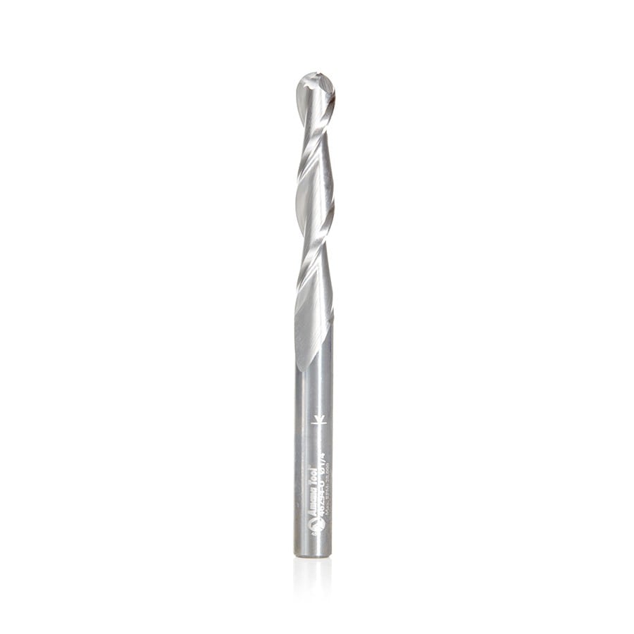 Carving Straight Ball Nose CNC Router Bit | 0.10° x 1⁄4 Dia x 1⁄8 Radi ...