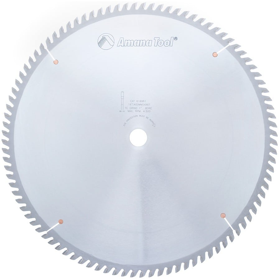 General Purpose Cut-Off Blade - 16" Dia x 96T TCG - 10° - 1" Bore | 61 ...