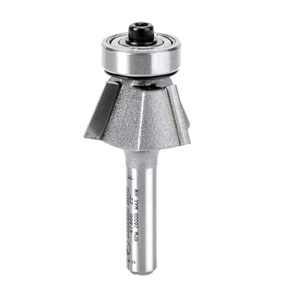 Bevel Trim Router Bit | 22°x 15⁄16 Dia x 7⁄16 x 1⁄4" Shank with BB 3 F ...