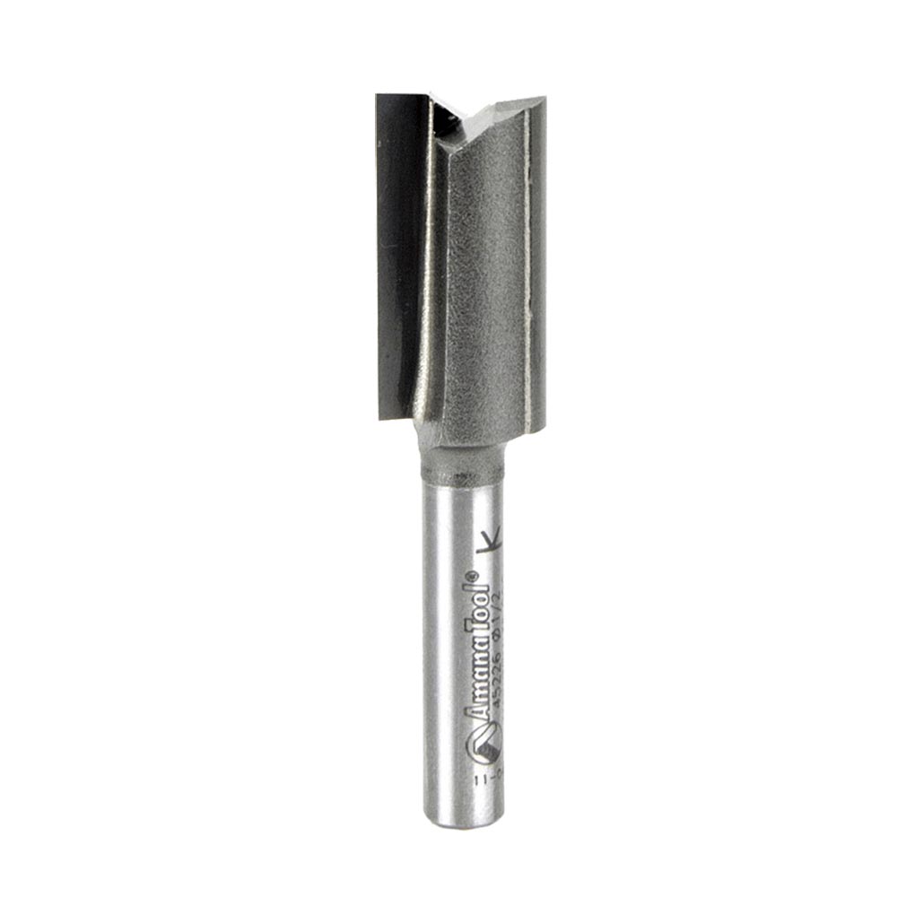 Straight Plunge Router Bit | 2 Flute | 1/2 Dia x 1"x 1⁄4 Shank | 45226 ...