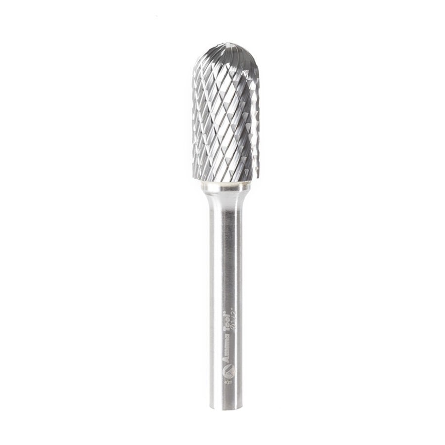 SC Burrs Radius Cylinder Double Cut Burr Bit | 1⁄2 Dia x 1 x 1⁄4 Shank ...